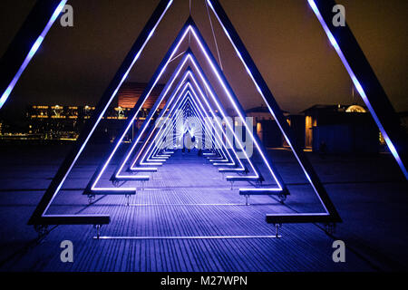 Denmark, Copenhagen - February 4, 2018. The Wave, an interactive sound ...