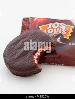 A Jos Louis (Jos. Louis) cake, a confection consisting of two red ...