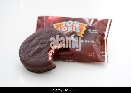 A Jos Louis (Jos. Louis) cake, a confection consisting of two red ...