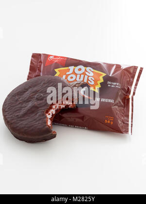 A Jos Louis (Jos. Louis) cake, a confection consisting of two red ...