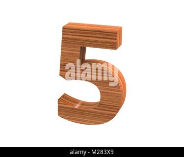 Font polished walnut number 1 Stock Photo - Alamy