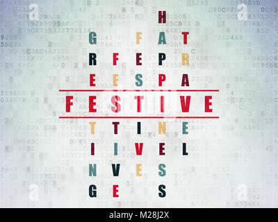 Holiday concept: Festive in Crossword Puzzle Stock Photo - Alamy
