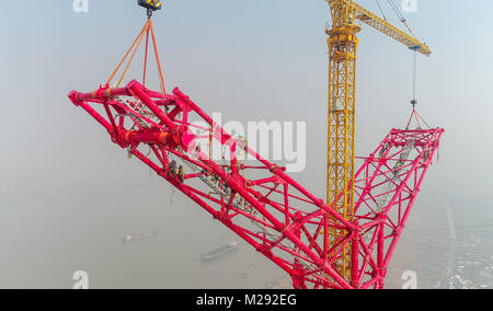 Fanchang. 6th Feb, 2018. Aerial photo taken on Feb. 6, 2018 shows the ...