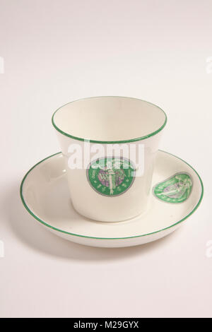 Suffragette tea cup and saucer with the WSPU roundel, designed by ...