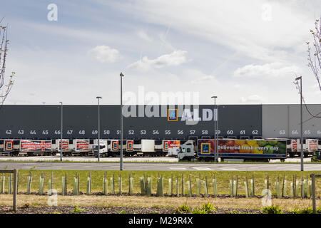 Aldi Bolton distribution warehouse exterior truck loading bays with ...