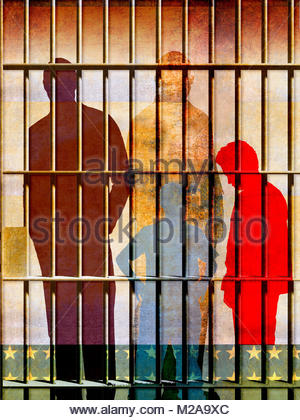 Illustration of the men in the jail Stock Vector Art & Illustration ...