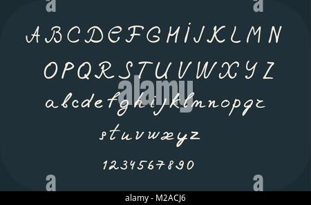 Handwritten latin alphabet. Cursive black letters. Vector fonts isolate ...