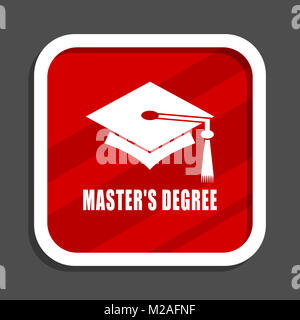 Master's degree icon. Internet button on white background Stock Photo ...