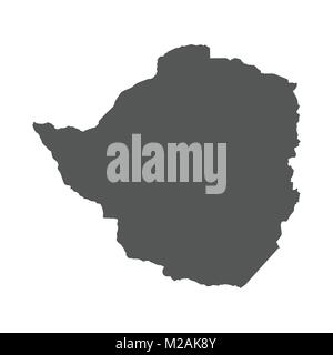 Zimbabwe Map black and white illustration Stock Vector Art ...