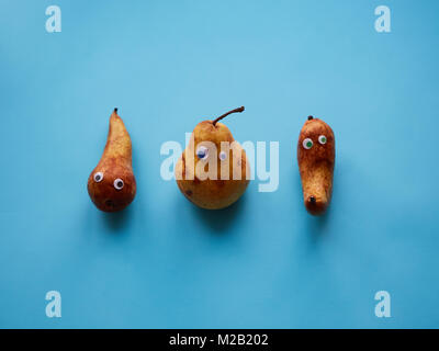 Funny pear character with googly eyes isolated on white background with ...