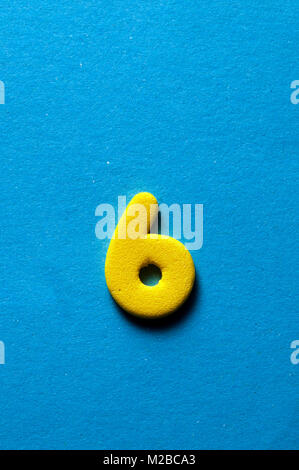 Yellow number six Stock Photo - Alamy