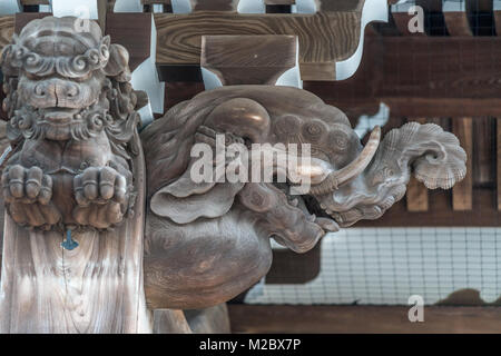 Baku or zoubana Tapir Nosing carved guardians of Hongaku-ji Temple ...