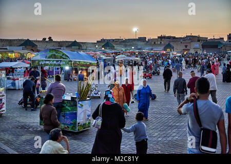 people on Lahdim Square at sunset, Meknes, Morocco, Africa Stock Photo ...