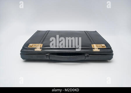 A Black Leather Franzen Attache Case Or Briefcase Stock Photo - Alamy