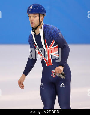 Josh Cheetham during GB Short Track Speed Skating practice on preview ...