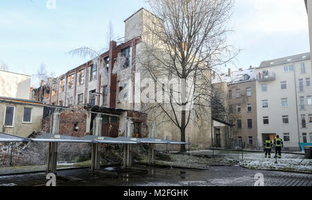 A burned down factory building stands in the district Bernsdorf ...