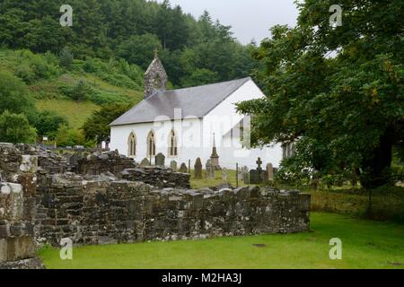 St Michael's church in Talley village, Carmarthen, mid Wales, next to ...