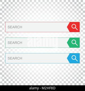 Search bar field. Set vector interface elements with search button. Flat vector illustration on ...