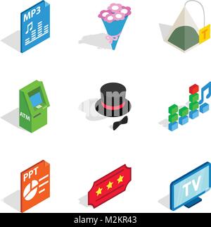 Sound accompaniment icons set, isometric style Stock Vector Image & Art ...