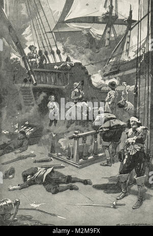 sea battle in the First Anglo-Dutch naval war, 1652 - 1653 Stock Photo ...