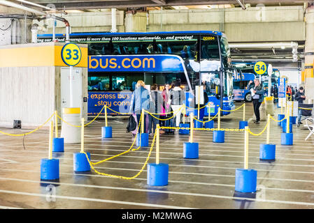 Megabus Buses in Union Station Bus Terminal, Washington DC Stock Photo ...