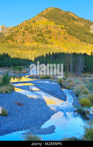 Sunrise, Beaver Ponds, Slate River Road, Crested Butte, Colorado, USA ...