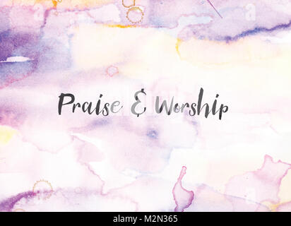 The words Praise & Worship concept written in colorful retro shapes and ...