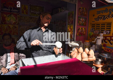 Lassi in clay cups a yogurt-based drink typical from India Stock Photo ...