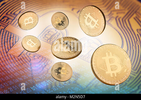 Bitcoin Price Falling concept, Bitcoin digital cryptocurrency on ...