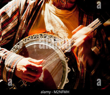 Clare Musician Quentin Cooper with Banjo at Glór theatre in Ennis Stock ...