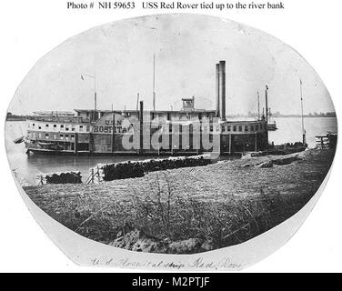 USS Red Rover (1862-1865) Sepia wash drawing by F. Muller, circa 1900 ...