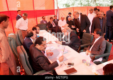 Karachi, Pakistan. 7th February, 2018. Senate elections candidates of ...