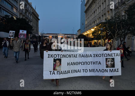 Athens, Greece. 8th Feb, 2018. Kurds living in Greece protest against ...