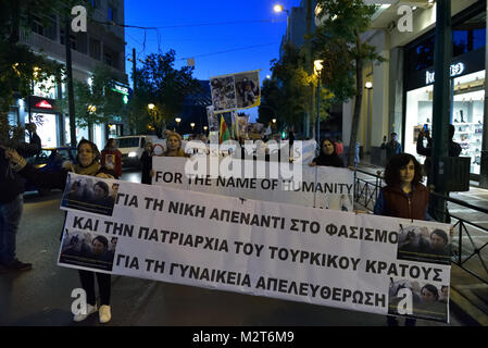 Athens, Greece. 8th Feb, 2018. Kurds living in Greece protest against ...