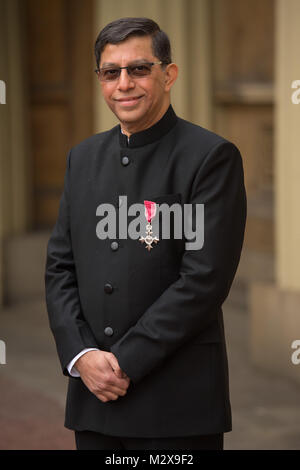 Majid Mukadam with his MBE medal, following an investiture ceremony at ...