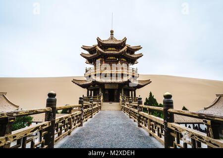 Crescent Spring in Mingsha Mountain, Dunhuang, Gansu Province Stock ...