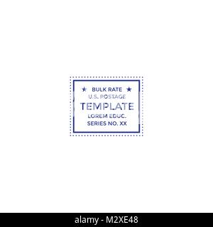 Postal cancellation First Class mail w Postage Paid mark Stock Vector ...