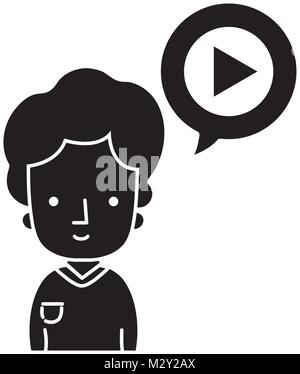 silhouette man with t-shirt and chat bubble message vector illustration ...