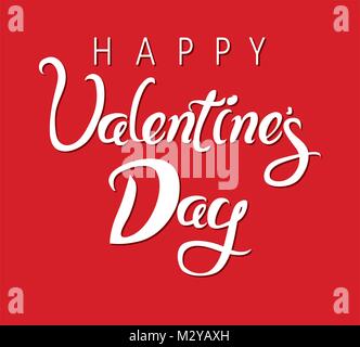 Happy valentines day calligraphy with art brush style, Vector ...