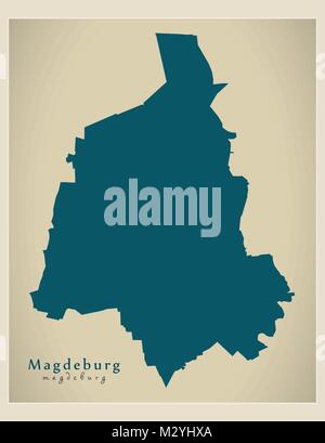 Modern City Map - Magdeburg city of Germany with boroughs and titles DE Stock Vector Image & Art ...