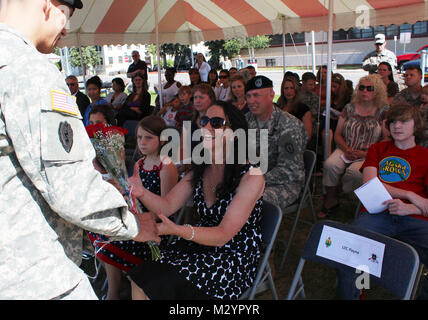Katie Payne, wife of Lt. Col. Brian Payne, outgoing commander of the ...