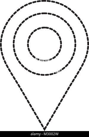 dotted shape destination location symbol to explore map Stock Vector ...