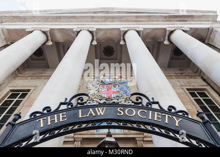 London, England, UK. The Law Society at 113 Chancery Lane. Golden lion ...