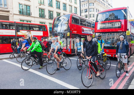 England, London, London Bridge, Cyclists Commuting to Work Stock Photo ...