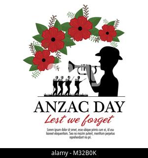 anzac day background with soldiers blowing trumpet Stock Vector Image ...
