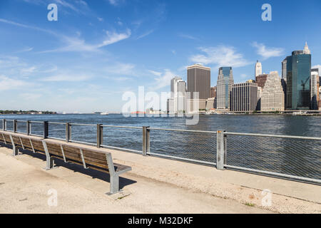 Cityscape of Manhattan on the riverside in New York, the USA during ...
