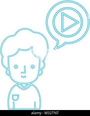 silhouette man with t-shirt and chat bubble message vector illustration ...