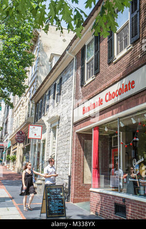 Bethlehem Pennsylvania,historic downtown,Main Street,store window ...