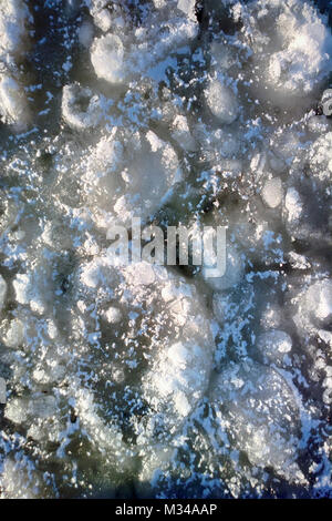 Pancake ice on Gulf of Finland of Baltic sea. beautiful varied pattern ...