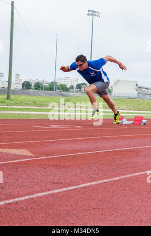 Timothy Babb, an Air Force Wounded Warrior athlete, swims laps during ...